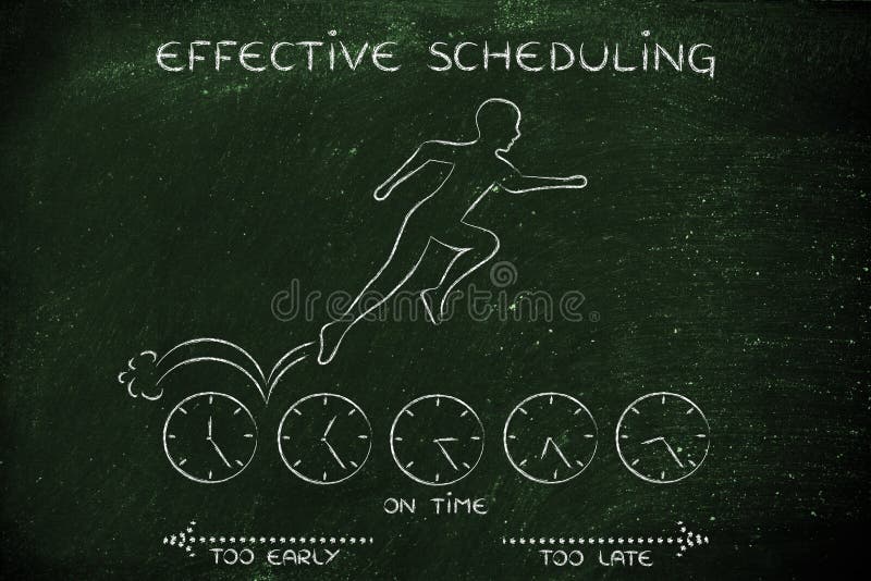 Person Running on Clocks & Being on Time, with Text Effective Sc Stock ...