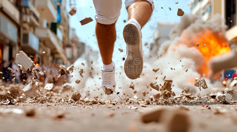 Breaking through the Chaos a Running Figure in the Aftermath of an ...