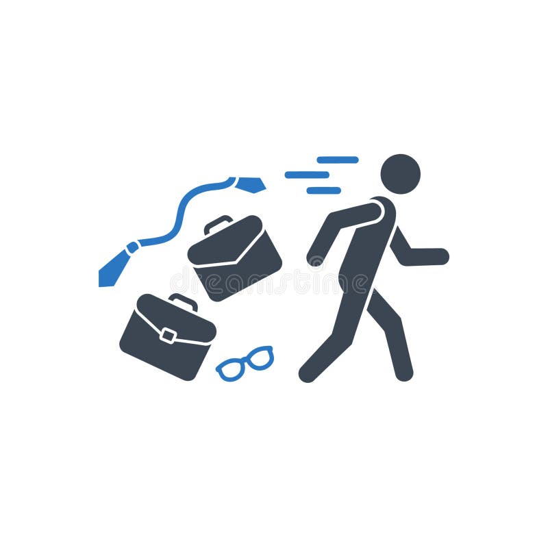 Person Running Losing Objects Icon Stock Illustration - Illustration of ...