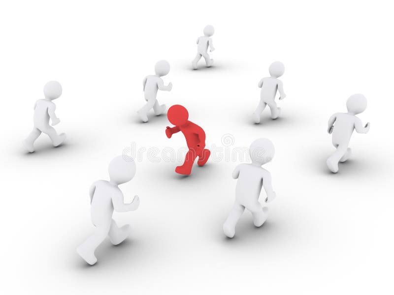 Person is Running at the Opposite Direction from Others Stock ...