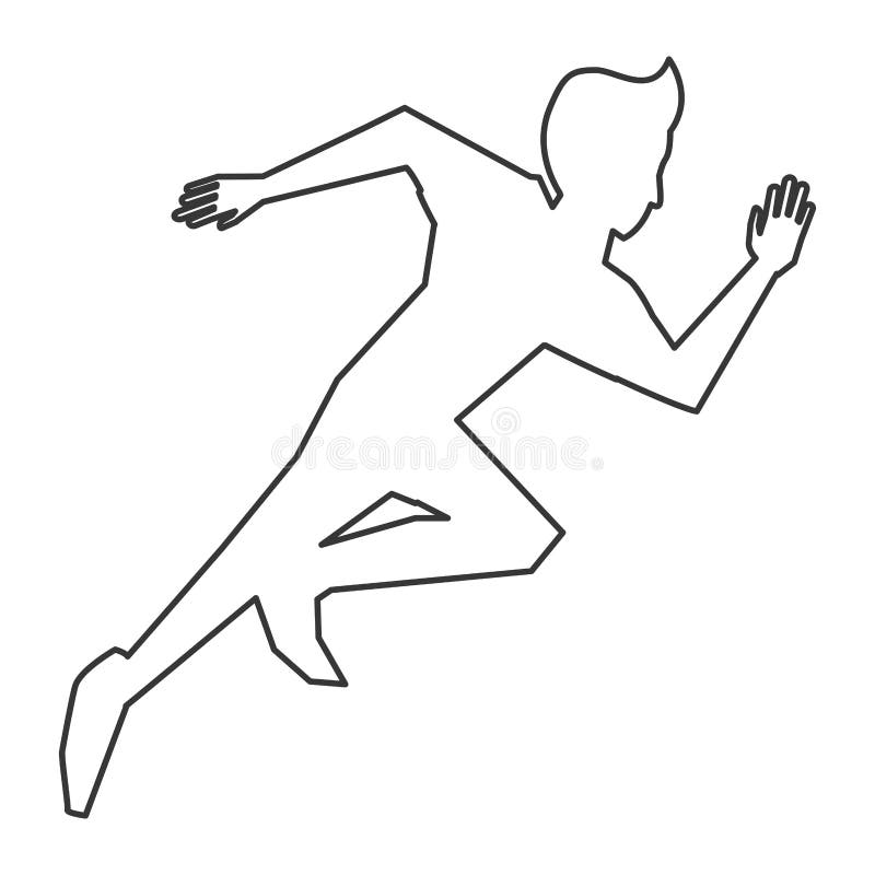 Person running outline stock image. Image of movement - 73303635