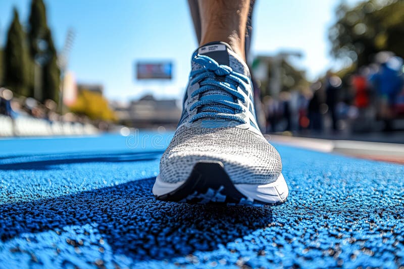 Person is Running on a Track with a Nike Shoe Stock Photo - Image of ...