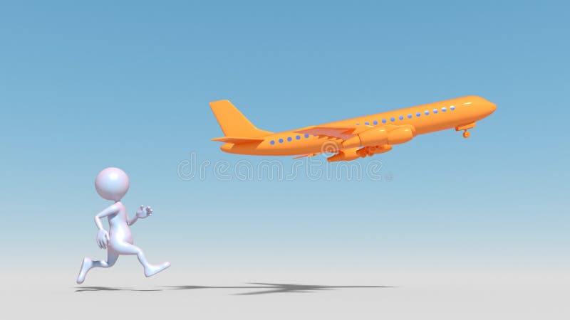 Person Running Track after a Plane Stock Illustration - Illustration of ...