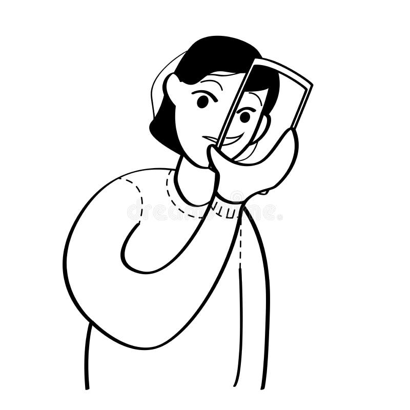 A person s alter ego. Line stock vector. Illustration of psychological ...