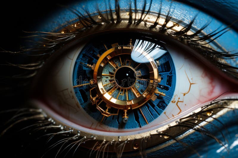 A Person S Eye with a Clock Inside, Symbolizing the Passage of Time ...