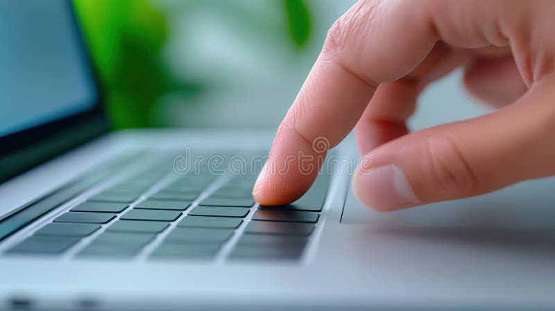 A Person S Finger on the Keyboard of a Laptop Computer, AI Stock Photo ...