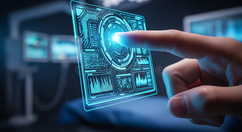 Blue Holographic User Interface Stock Illustrations – 4,406 Blue ...