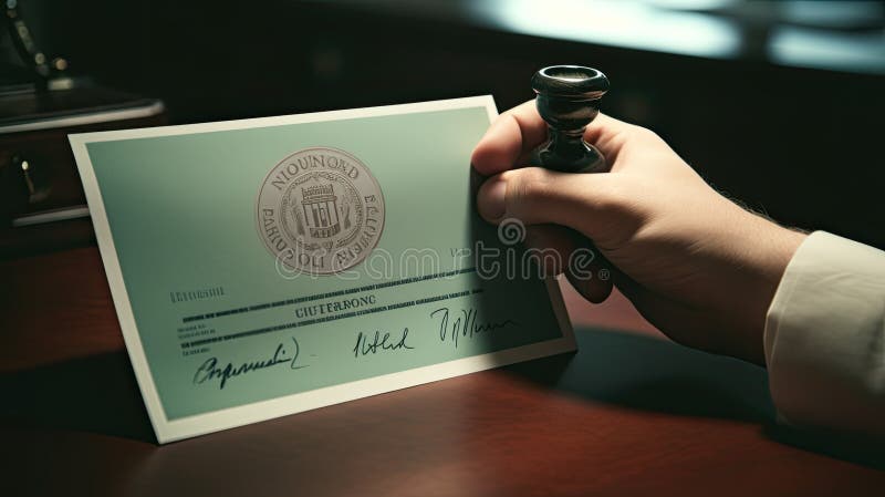 A Person& X27;s Hand As they Confidently Stamp an & X22;Approved& X22 ...
