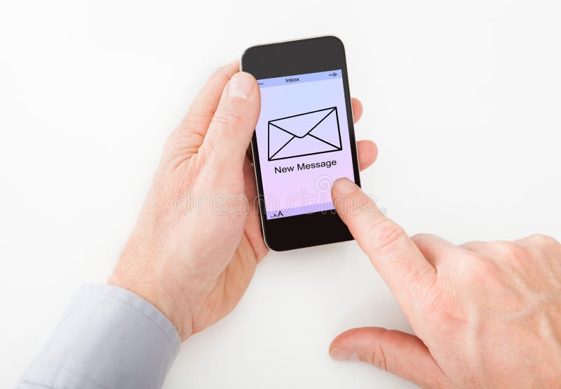 Person S Hand Holding Cellphone Texting Stock Photo - Image of business ...