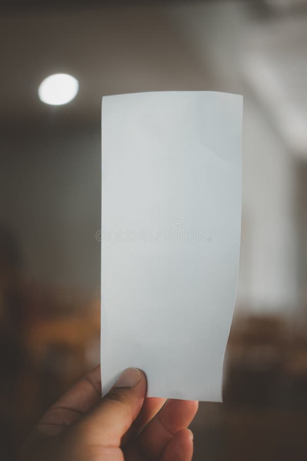 Person`s Hand Holding Empty Paper Bill Stock Image - Image of bill ...