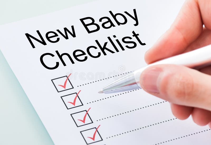 New Baby Planning Checklist Stock Image - Image of hand, check: 220965517