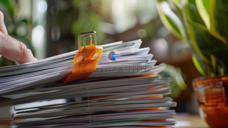 The Stack of Organized Documents. AI Generated Stock Illustration ...
