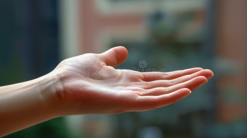 A Person& X27;s Hand is Outstretched with a Palm Facing the Camera, AI ...