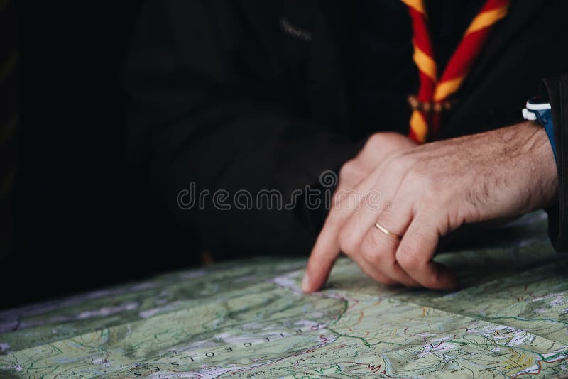 Person S Hand Pointing a Location on a Map Stock Photo - Image of atlas ...