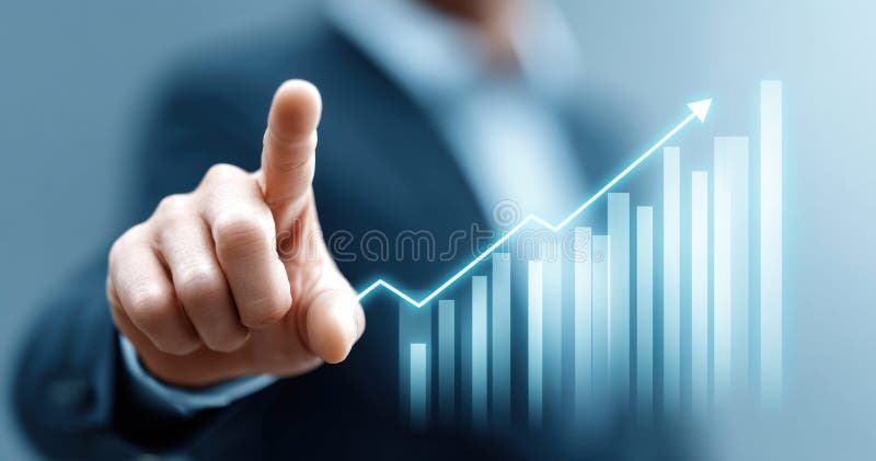 A Person S Hand Pointing To a Growing Financial Chart, Symbolizing ...