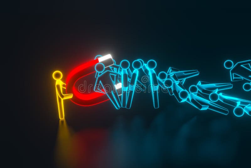 Magnet Pulling People Stock Illustrations – 168 Magnet Pulling People ...