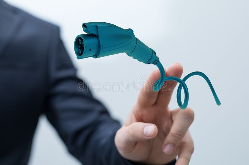Person S Hand Touching a Hover Power Cable Pump Plug Stock Photo ...