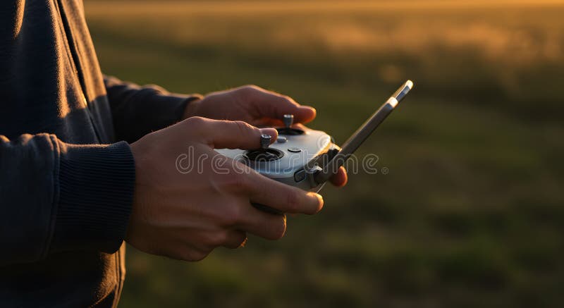 Drone Controller at Sunset stock photo. Image of hobby - 370916270