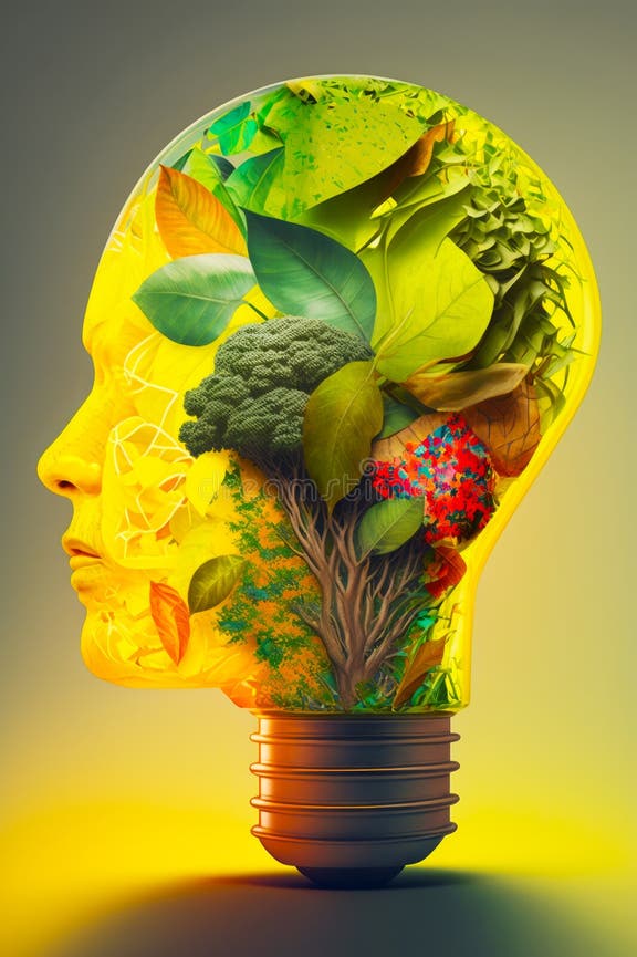 Person S Head with Bunch of Different Things Inside of it. Generative ...