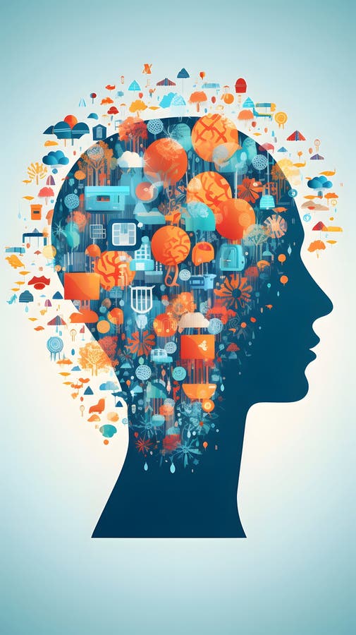 Person S Head with Lot of Different Things Inside of it. Generative AI ...