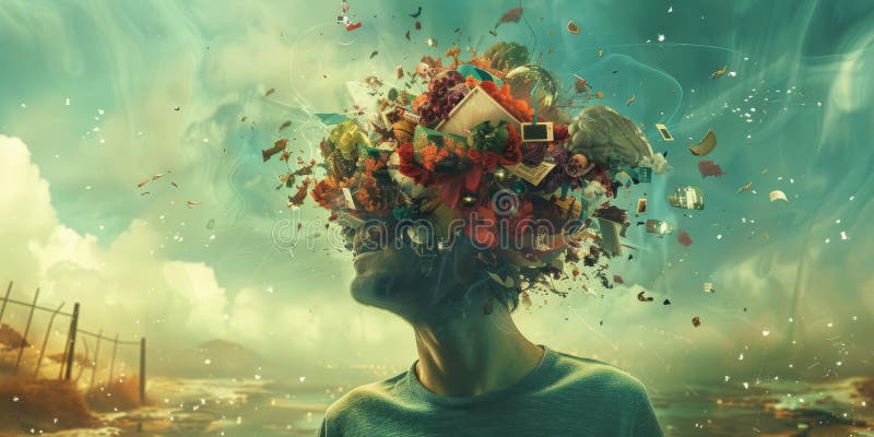 Person S Mind Overflowing with Intrusive Thoughts, Represented by a ...