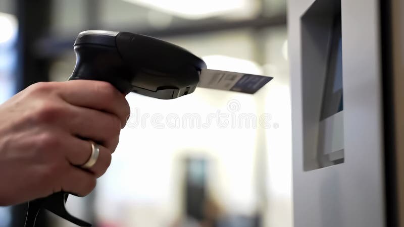 AI Person Scanning Barcode in Modern Setting Stock Video - Video of ...