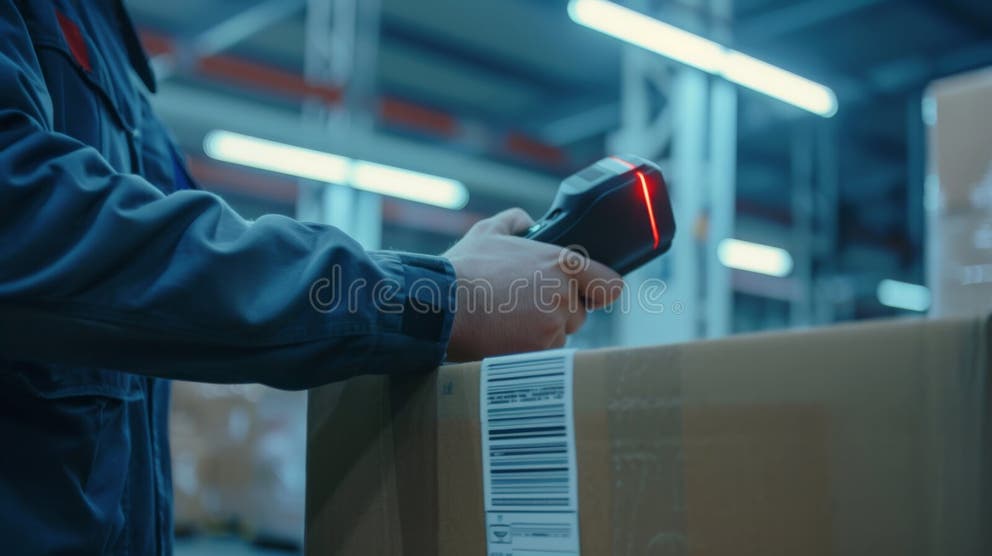 A Worker Scanning Warehouse Inventory.AI Generated Image Stock Photo ...