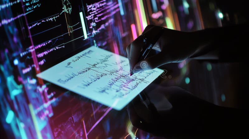 Person Scans Handwritten Notes with Futuristic AI App for Digital ...