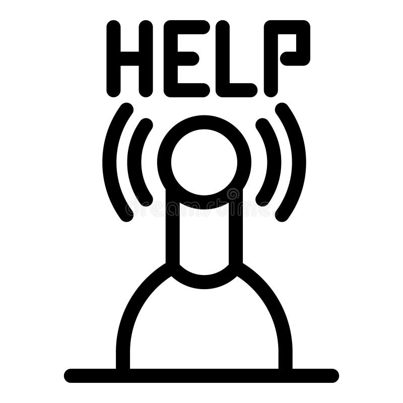 Person Sending Signal for Help with Speech Bubble Icon Stock ...