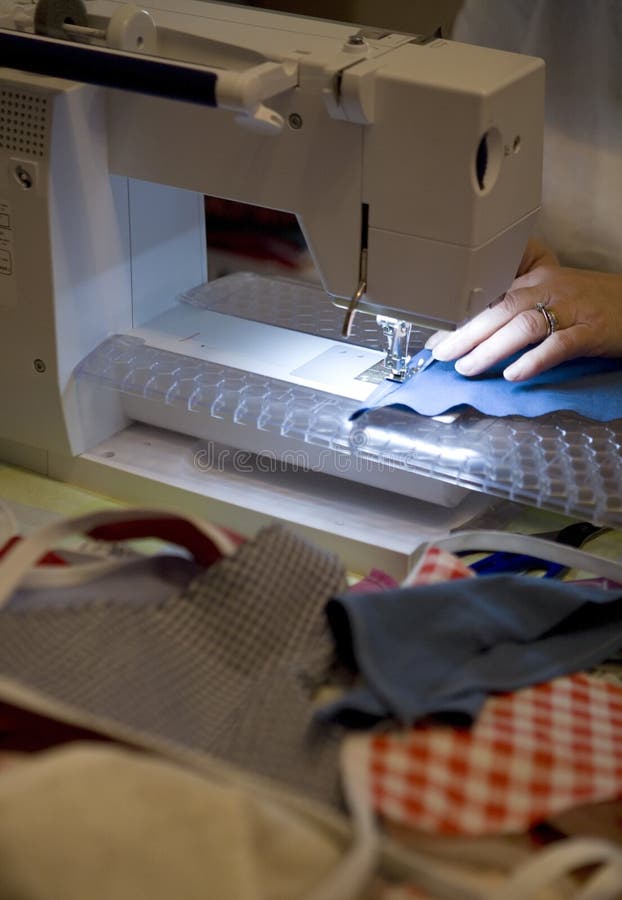 Person on Sewing Machine Making Bunting Stock Image - Image of ...