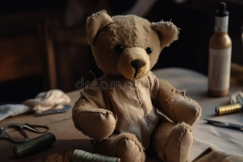 Person, Sewing Teddy Bear from Scratch, Using only Fabric and Thread ...