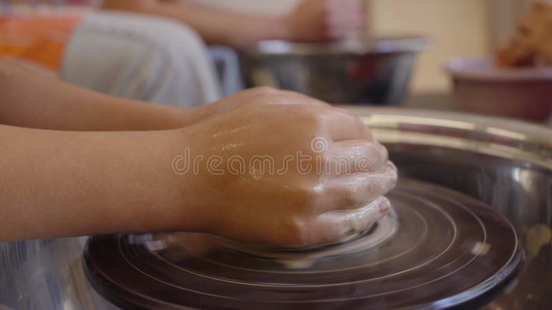 Pottery Making on a Wheel in a Ceramic Studio during Afternoon Hours ...