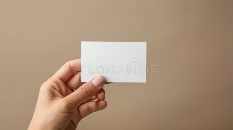Person Showcasing White Business Card in Hand Stock Photo - Image of ...