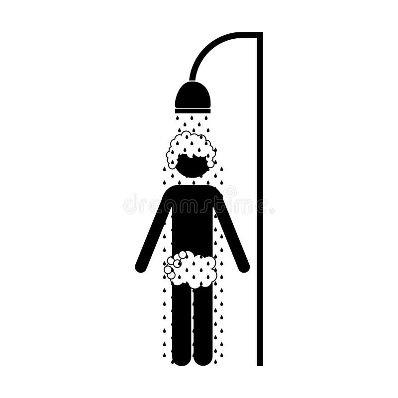 Person Showering Icon Image Stock Vector - Illustration of indoors ...