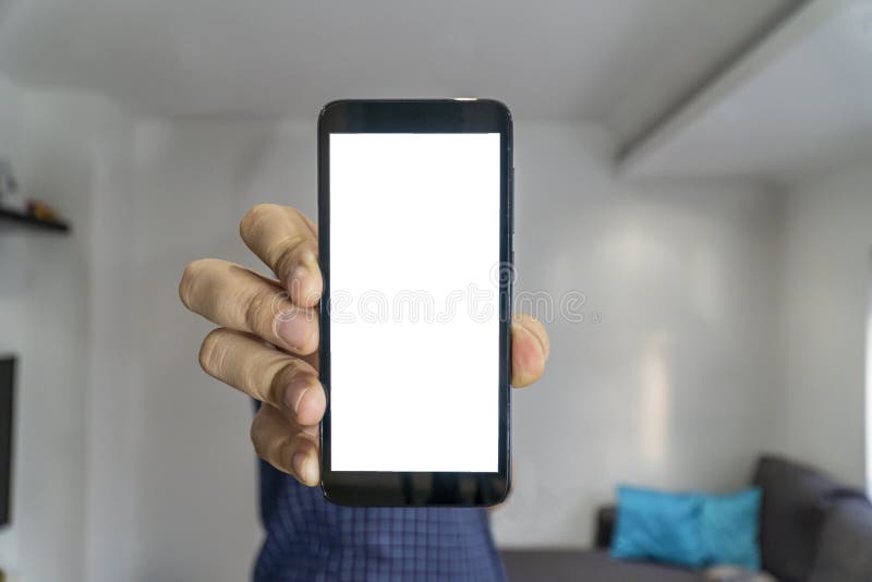 Person Showing a Phone with Empty Screen Stock Photo - Image of concept ...