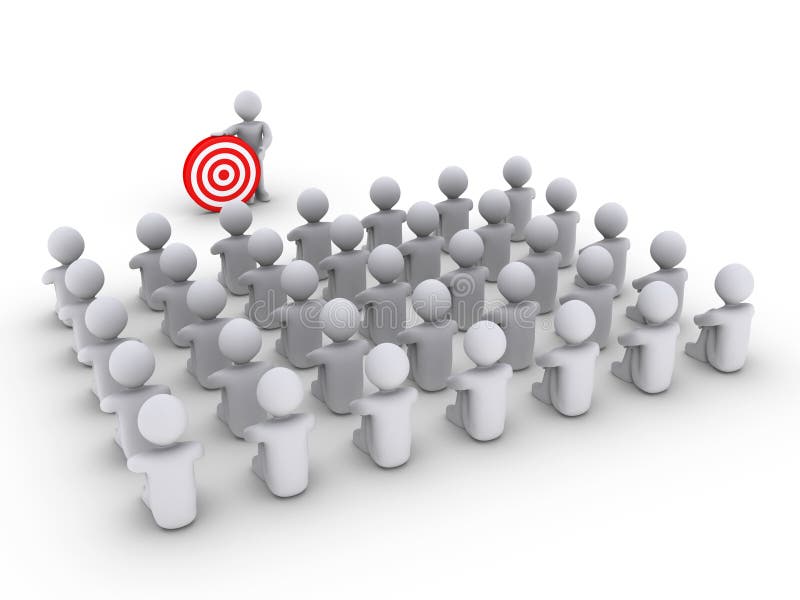 Person is Showing a Target To Many Others Stock Illustration ...