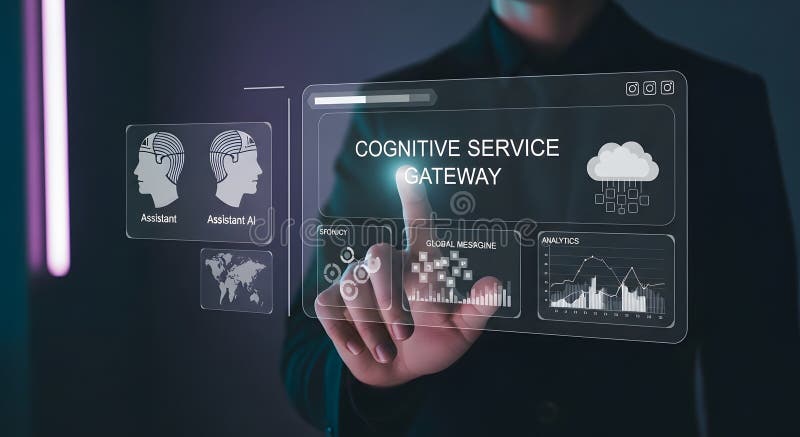 Sophisticated Cognitive Service Gateway Interface Stock Illustrations – 1 Sophisticated ...