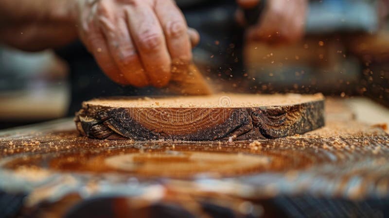 Person Touching Piece of Wood Stock Image - Image of craft, generated ...