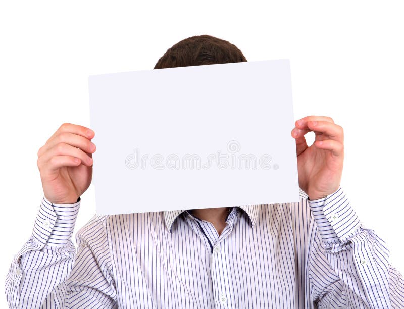 Person shows the Paper stock photo. Image of stand, poster - 89749798