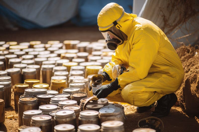 Nuclear Waste Containment Vessel Being Transported by Truck, Surrounded ...