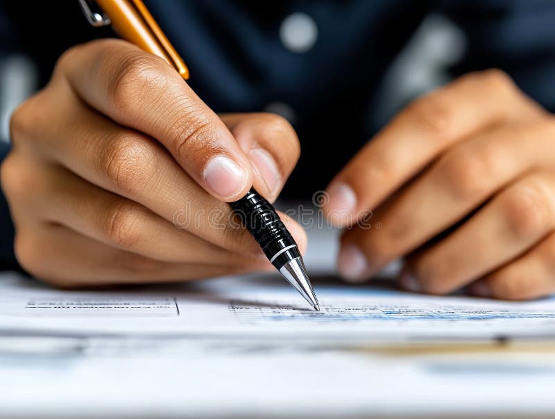 A Person Signing a Document with a Pen Stock Photo - Image of white ...