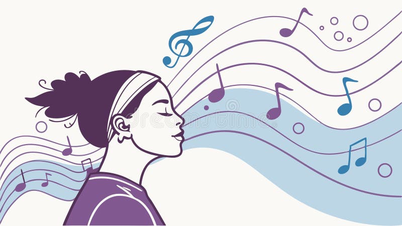 Person Singing with Vibrant Music Notes for Expression, Vector Design ...