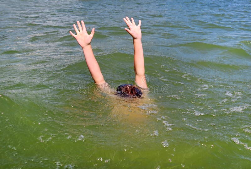 A Sinking Person, The Salvation Of A Drowning Man Stock Photo - Image ...