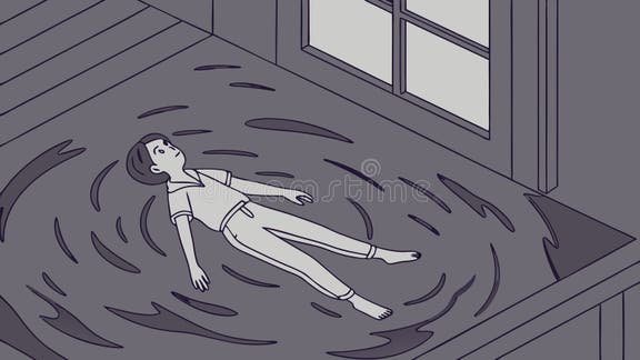 Person Sinking in Whirlpool, Struggle and Despair Concept, Vector ...