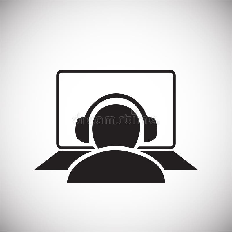 Person Sitting at the Computer on White Backgroung Stock Vector ...
