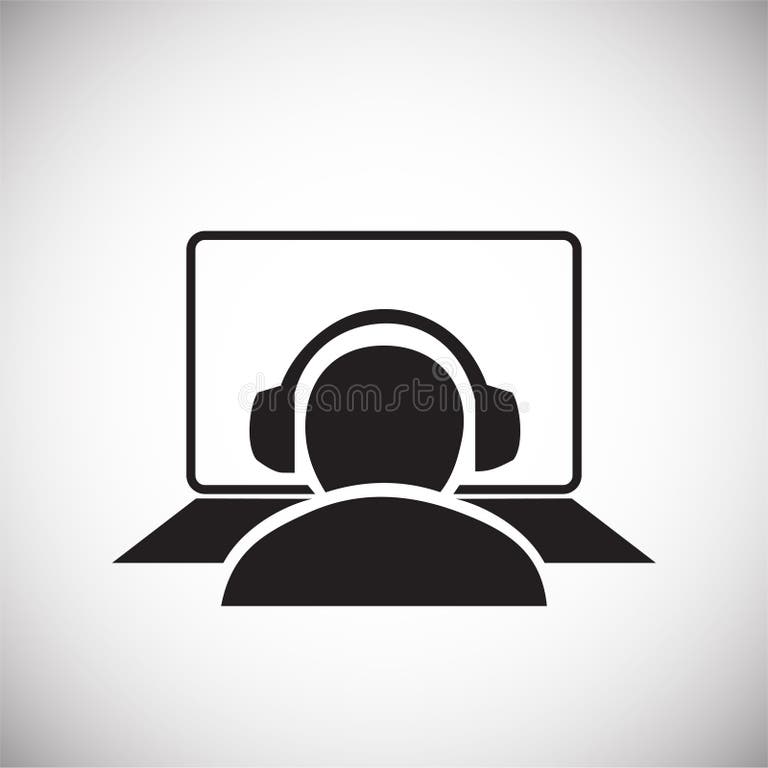 Person Sitting at the Computer on White Backgroung Stock Vector ...
