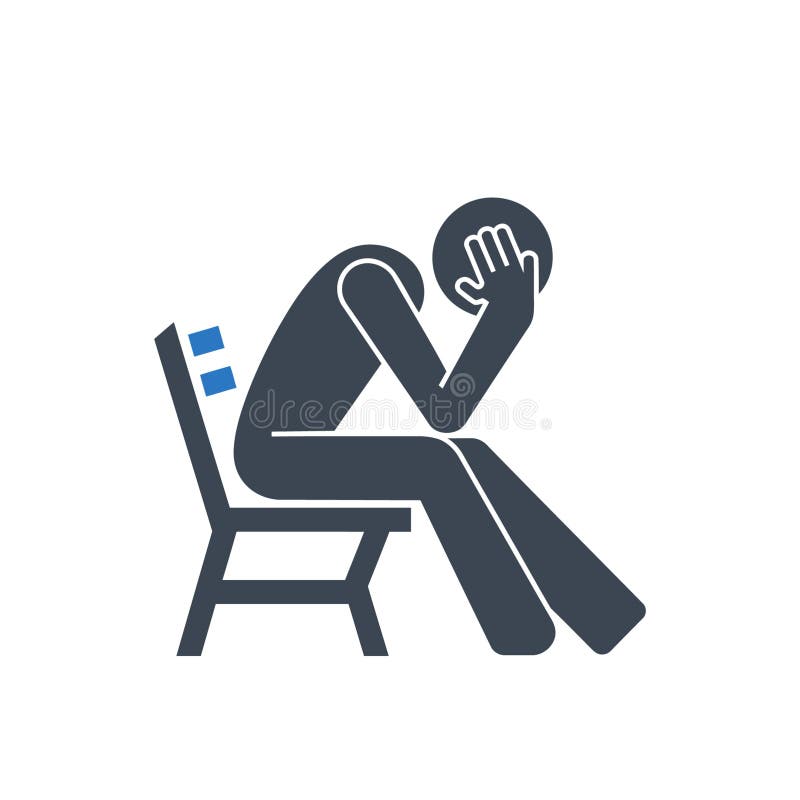 Person Sitting Depressed Icon Stock Vector - Illustration of symbol ...