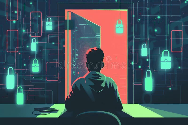 A Person Sitting at a Desk, Looking Out into a Room Filled with ...