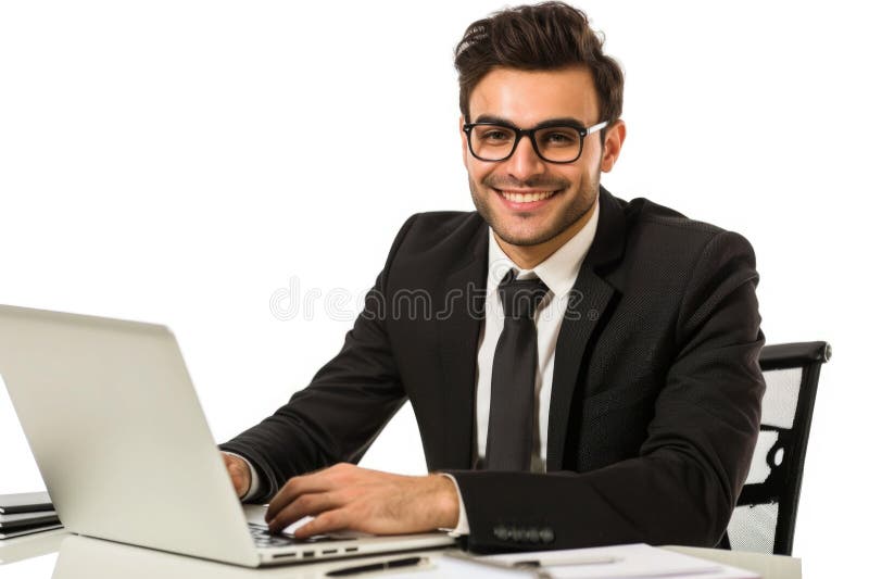 A Person Sitting at a Desk Using a Laptop Computer for Work or Personal ...