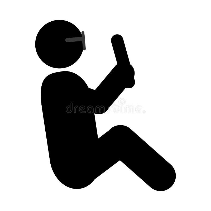 Pictogram Man Sitting on Back Chair Relaxing Stock Vector ...